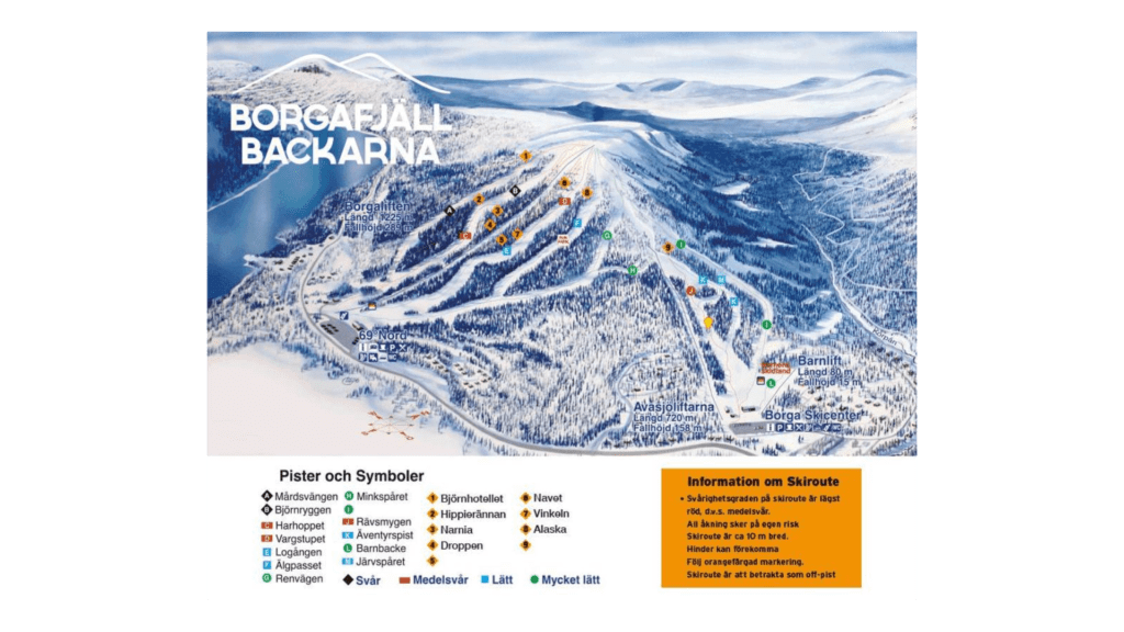 Borgafjäll Ski Map And Resort Information - Free Piste Map