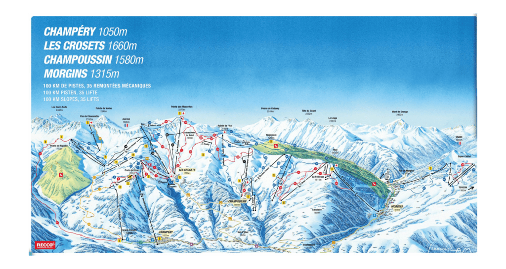 Champoussin Ski Map And Information - Free Piste Map