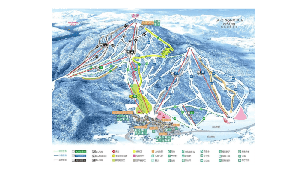 Lake Songhua Resort Ski Map & Information - Free Piste Map