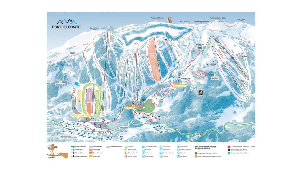Port del Comte Ski Map And Resort Information - Free Piste Map