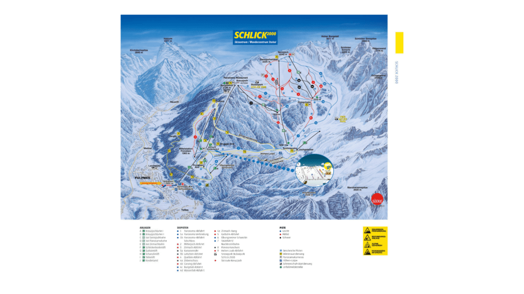 Schlick 2000 Ski Map & Resort Information - Free Piste Map