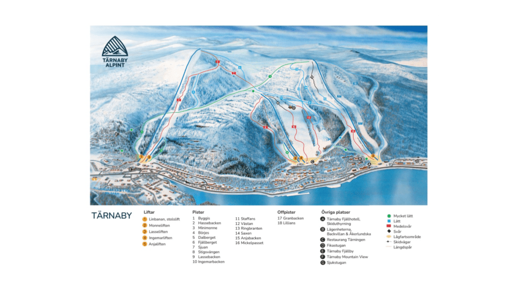Tärnaby Ski Map And Resort Information - Free Piste Map