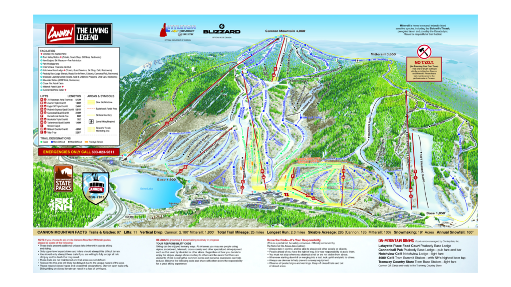 Cannon Mountain Ski Map And Resort Information - Free Piste Map