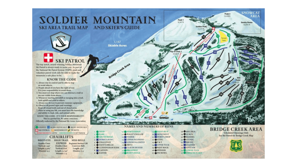 Soldier Mountain Ski Map And Resort Information - Free Piste Map