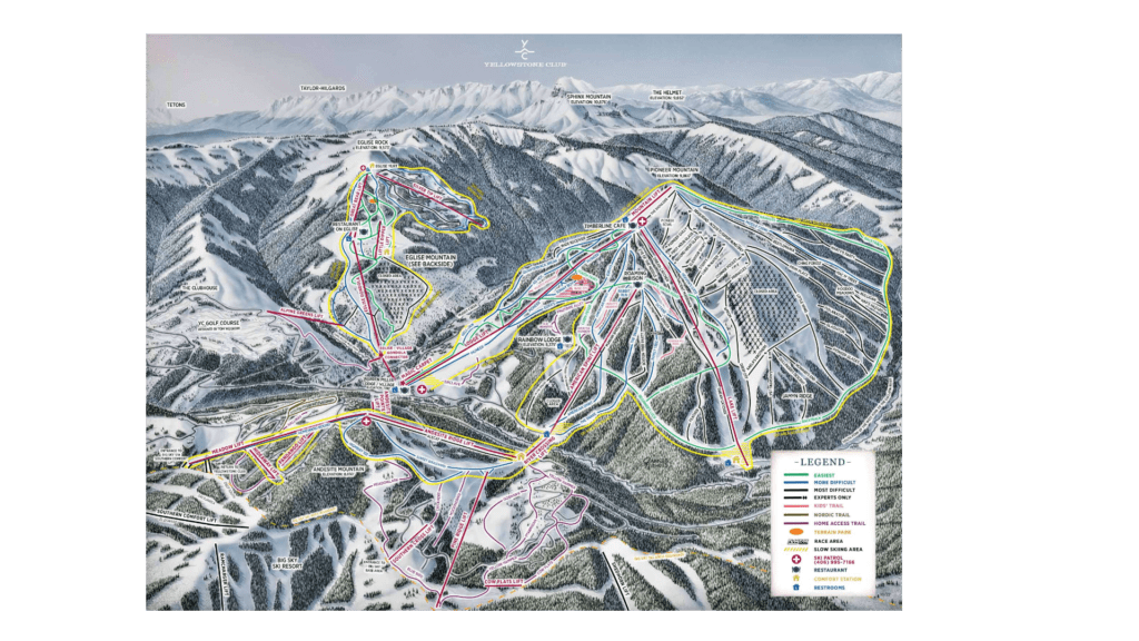 Yellowstone Club Ski Map And Resort Information - Free Piste Map