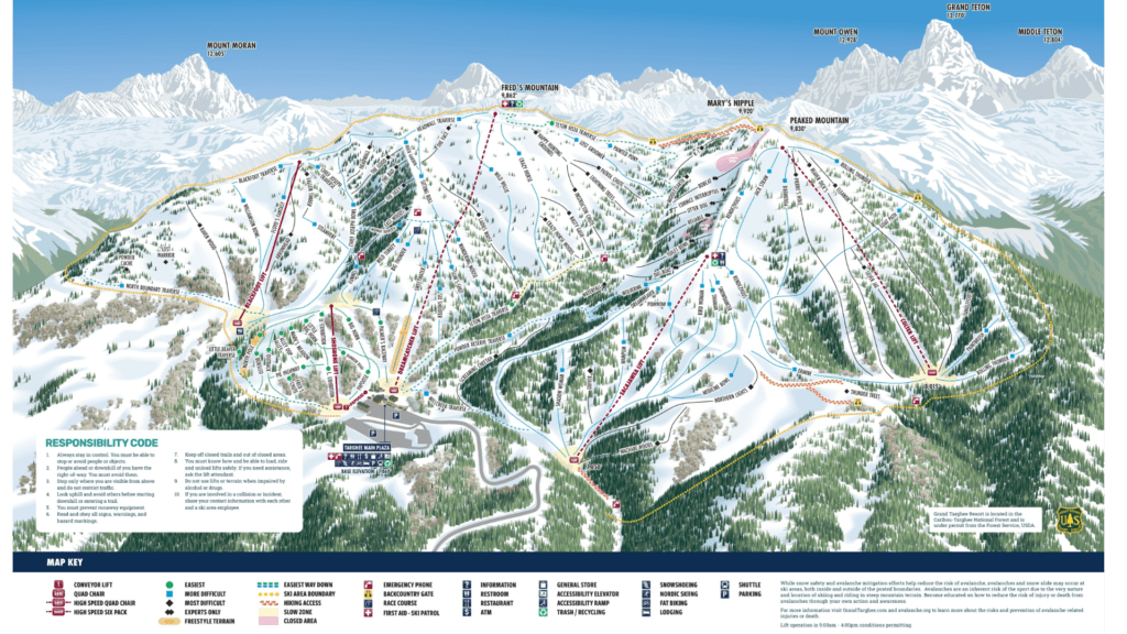 Grand Targhee Ski Map And Resort Information - Free Piste Map