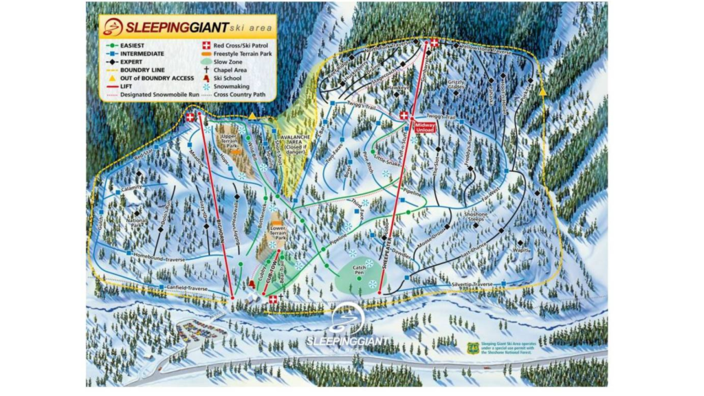 Sleeping Giant Ski Map And Resort Information - Free Piste Map