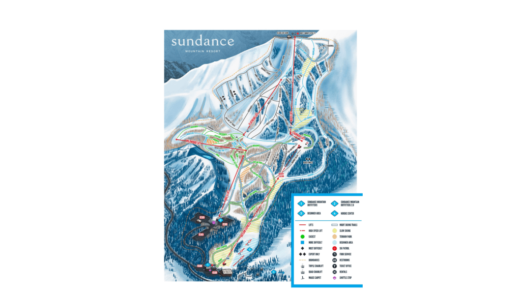 Sundance Ski Map And Resort Information - Free Piste Map